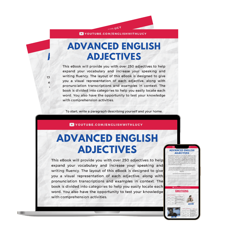 Advanced English adjectives.